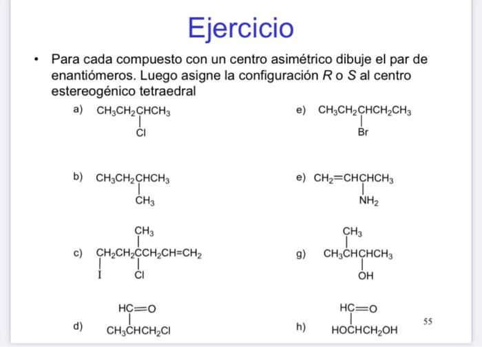Solved For Each Compound With An Asymmetric Center Draw The