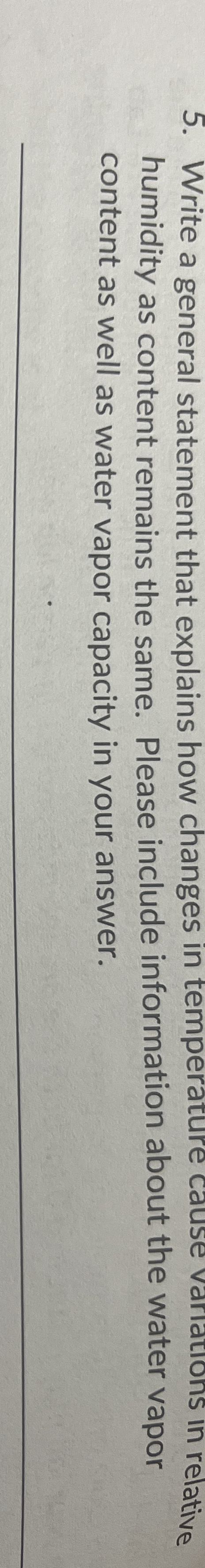 Solved Write a general statement that explains how changes | Chegg.com