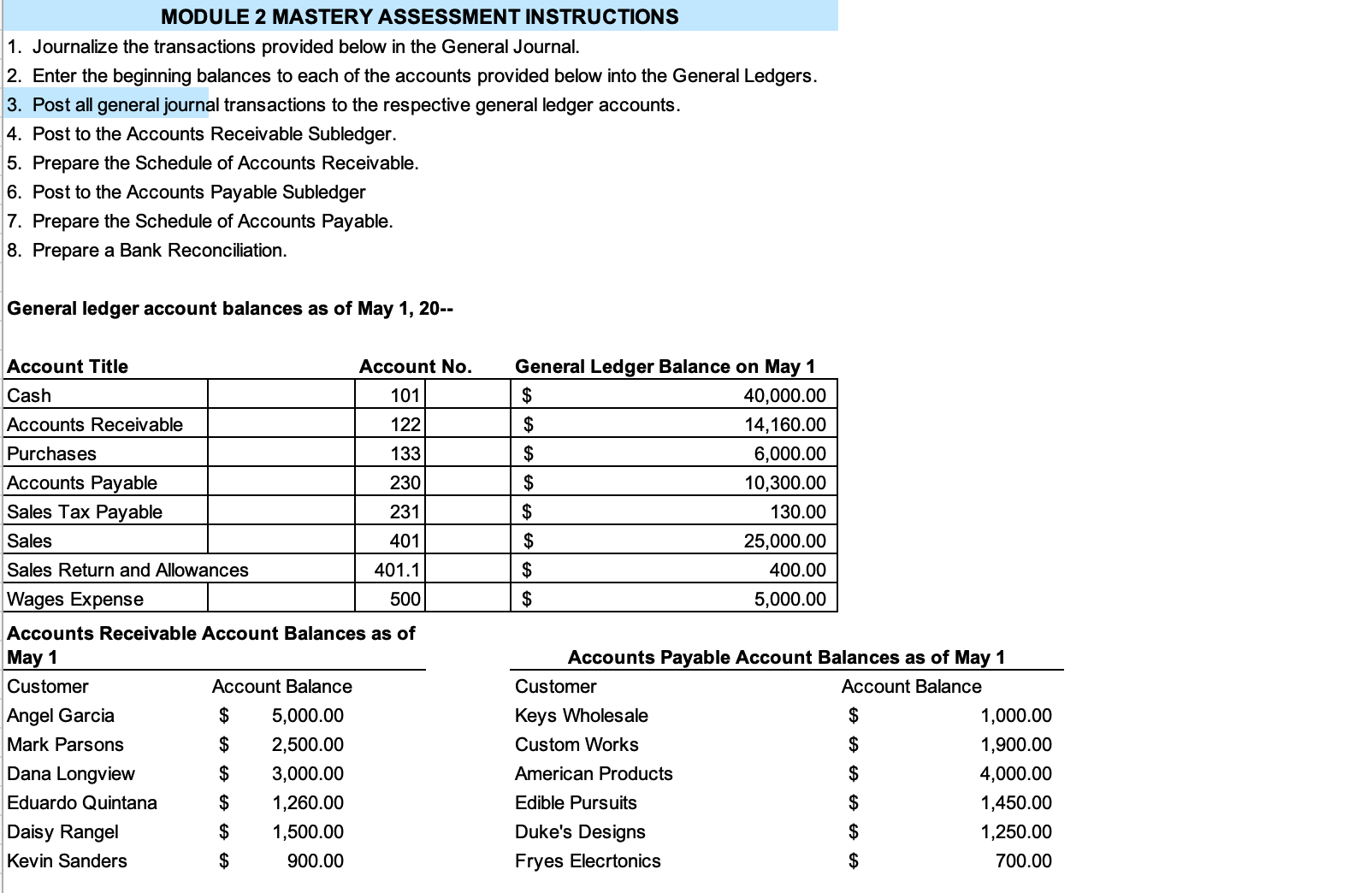 Solved - ﻿Post to the Accounts Receivable Subledger. - | Chegg.com