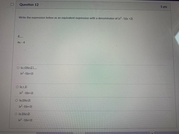 Solved Question 12 5 pts Write the expression below as an | Chegg.com