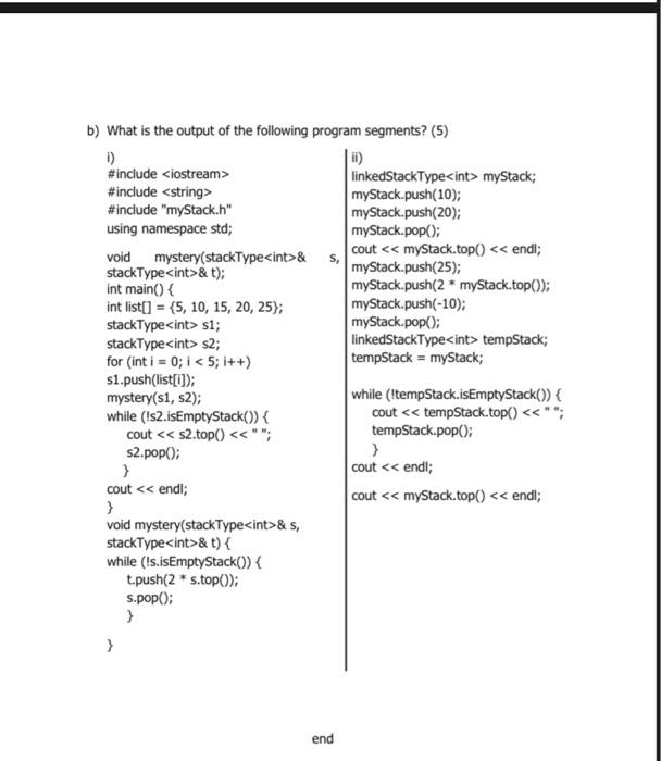 Solved a) Study the algorithm given below: void someFunction | Chegg.com