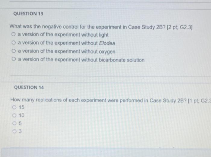 Solved QUESTION 13 What was the negative control for the | Chegg.com