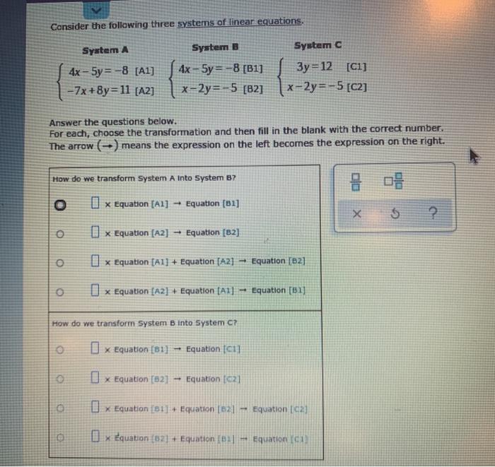 Solved Consider The Following Three Systems Of Linear
