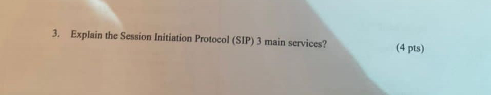 Solved Explain the Session Initiation Protocol (SIP) 3 ﻿main | Chegg.com