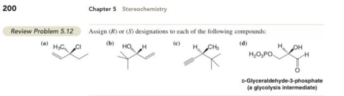 Solved 200 Review Problem 5.12 H₂C Chapter 5 Stereochemistry | Chegg.com