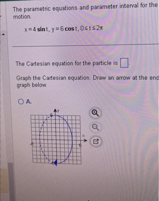 Solved The parametric equations and parameter interval for | Chegg.com