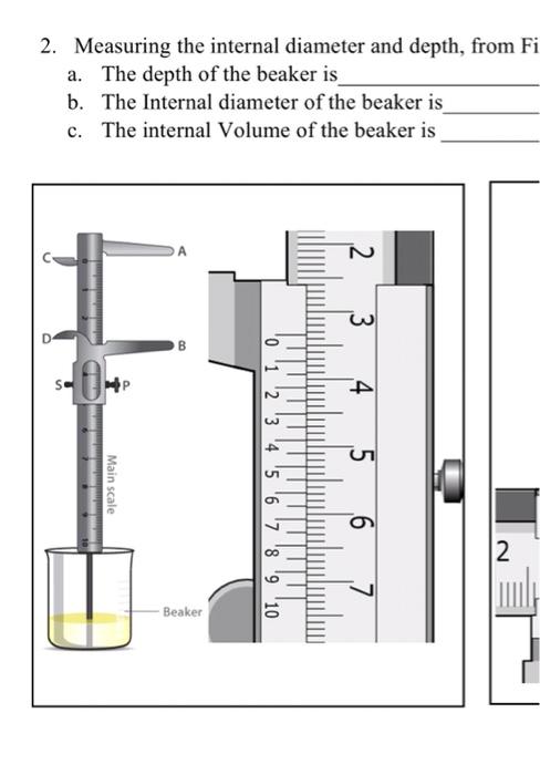 Solved 2. Measuring the internal diameter and depth, from | Chegg.com