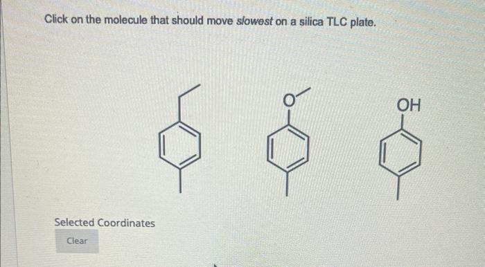 Solved Click on the molecule that should move slowest on a | Chegg.com