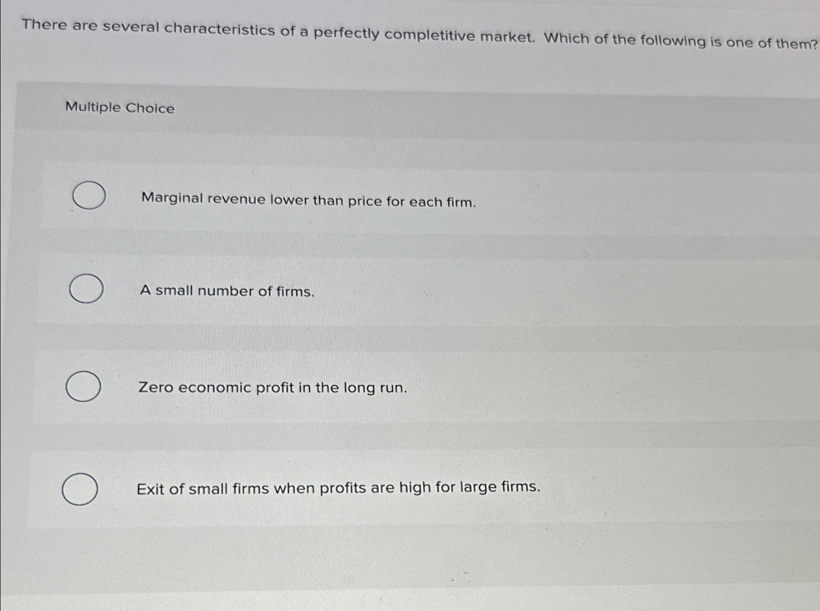 Solved There are several characteristics of a perfectly | Chegg.com