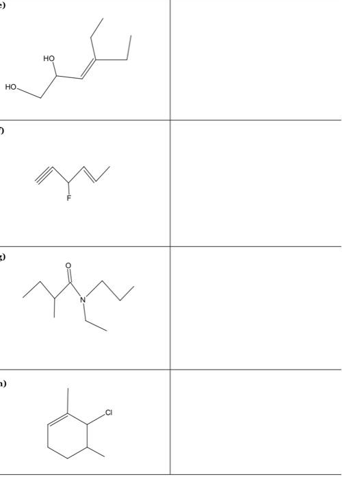 Solved 2. Name the following compounds. Each question is out | Chegg.com
