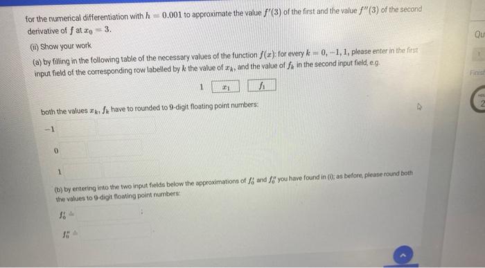 Solved (Numerical Differentiation). Consider the function | Chegg.com