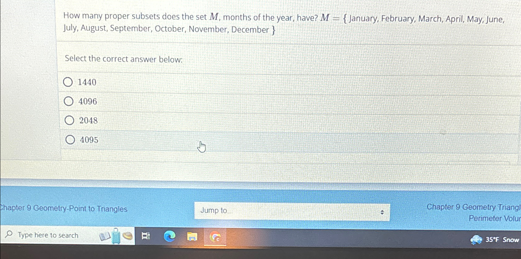 Solved How many proper subsets does the set M, ﻿months of | Chegg.com