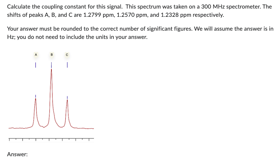 Solved Calculate the coupling constant for this signal. | Chegg.com