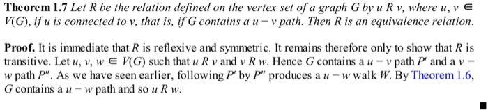 Solved 1.14 For a graph G, a component of G has been defined | Chegg.com