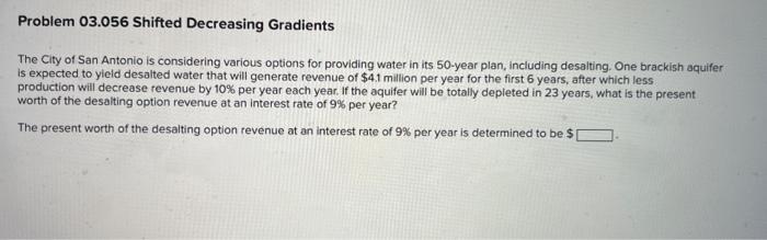 Solved Problem 03.056 Shifted Decreasing Gradients The City | Chegg.com