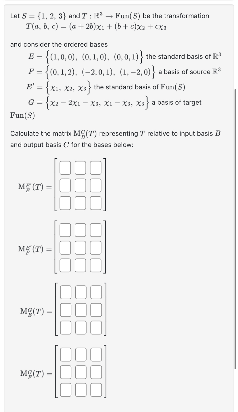 Solved Let S={1,2,3} and T:R3→Fun(S) be the | Chegg.com Solved Let S={1,2,3} and T:R3→Fun(S) be the | Chegg.com