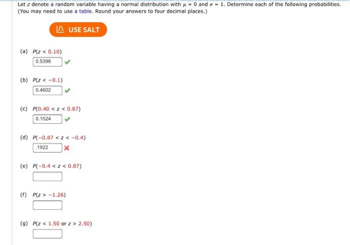 Solved Let z denote a random variable having a normal | Chegg.com
