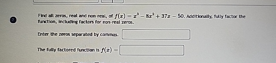 Solved Find all zeros, real and non-real, of | Chegg.com