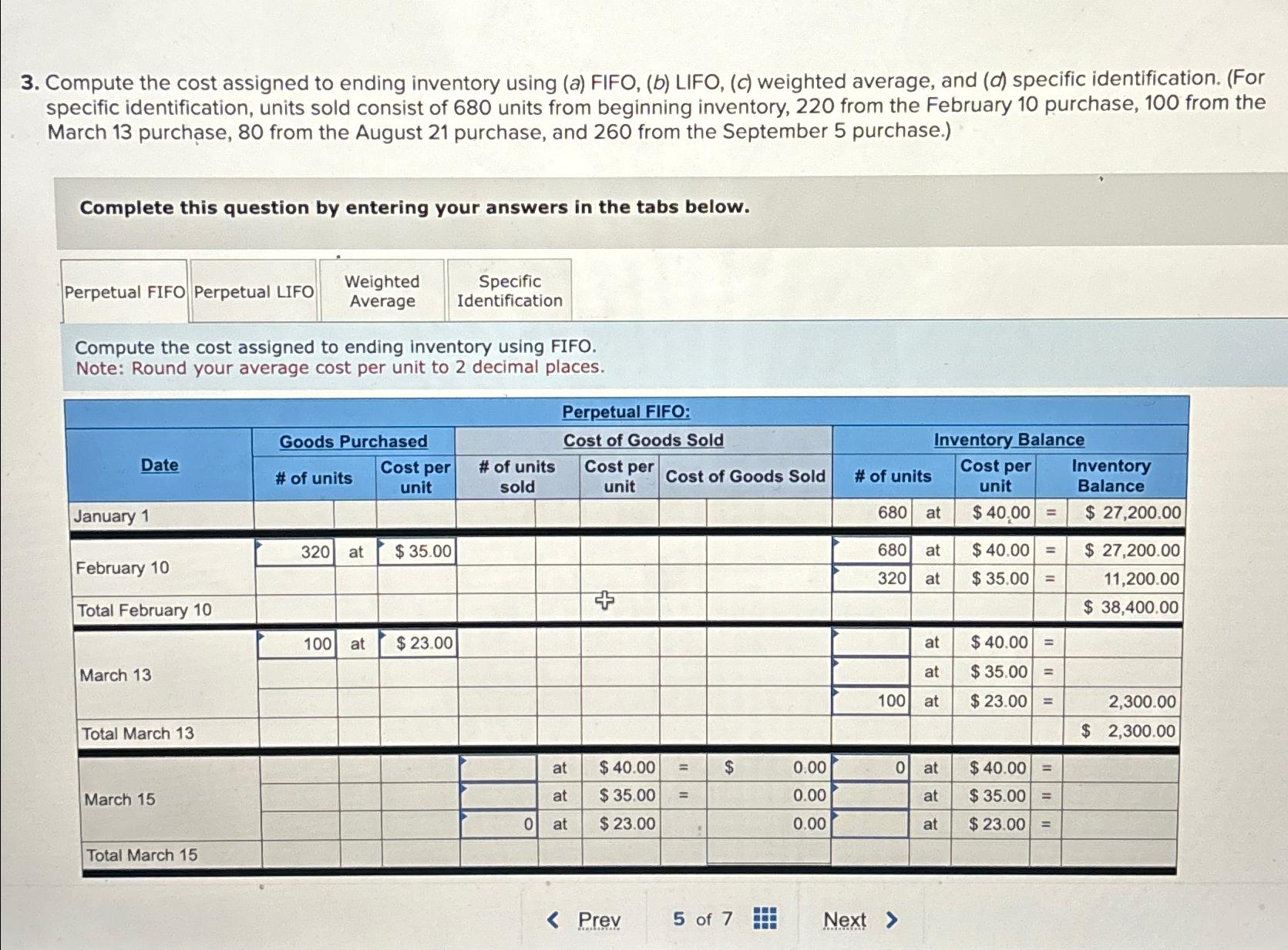 Solved Compute the cost assigned to ending inventory using | Chegg.com