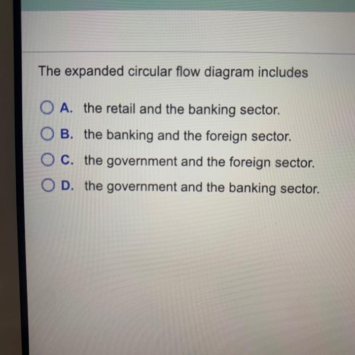 Solved The expanded circular flow diagram includes O A. the | Chegg.com