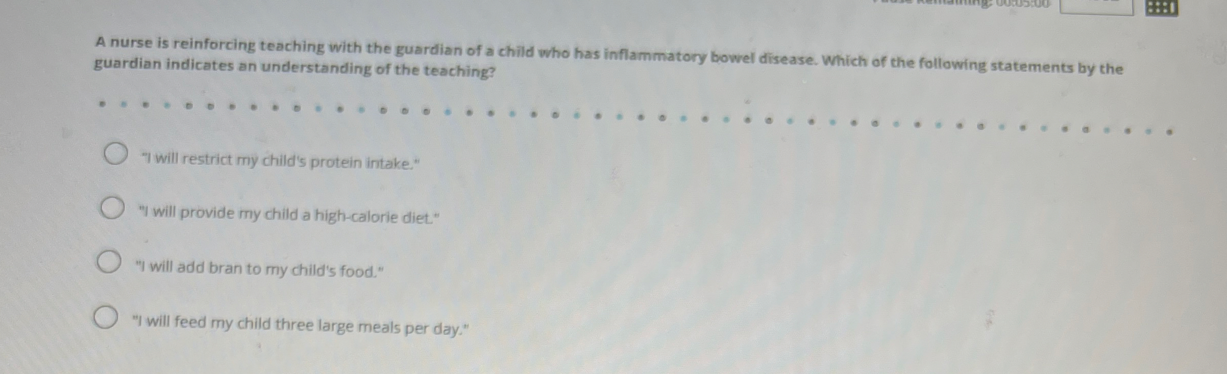 Solved A nurse is reinforcing teaching with the guardian of | Chegg.com