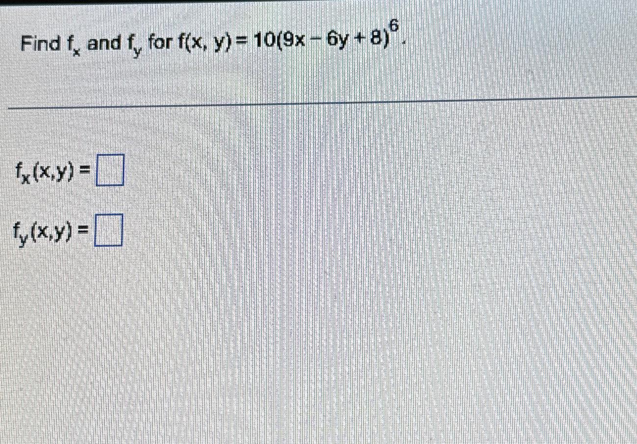 Solved Find fx ﻿and fy ﻿for | Chegg.com