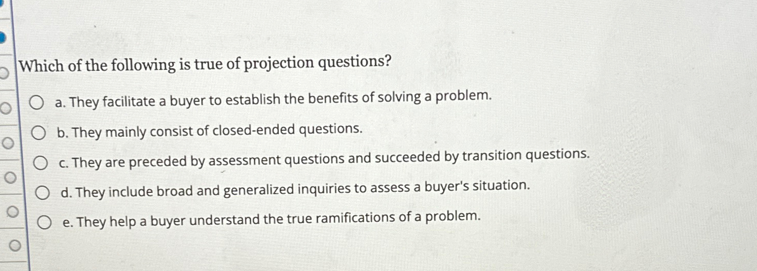 Solved Which of the following is true of projection | Chegg.com