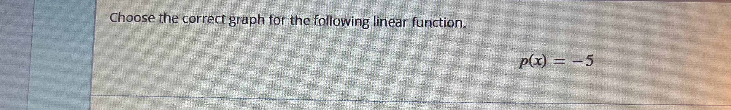 Solved Choose the correct graph for the following linear | Chegg.com