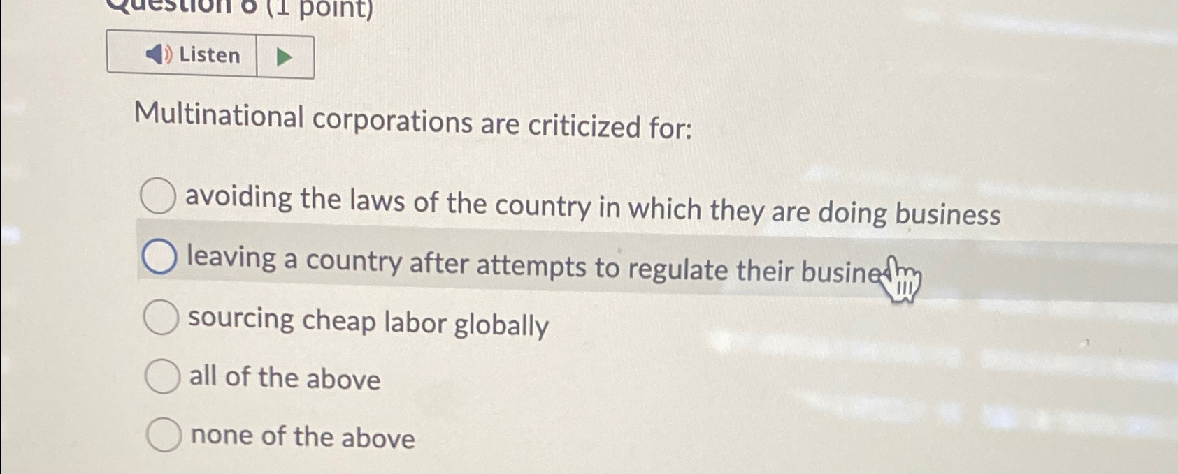 Solved ListenMultinational corporations are criticized | Chegg.com