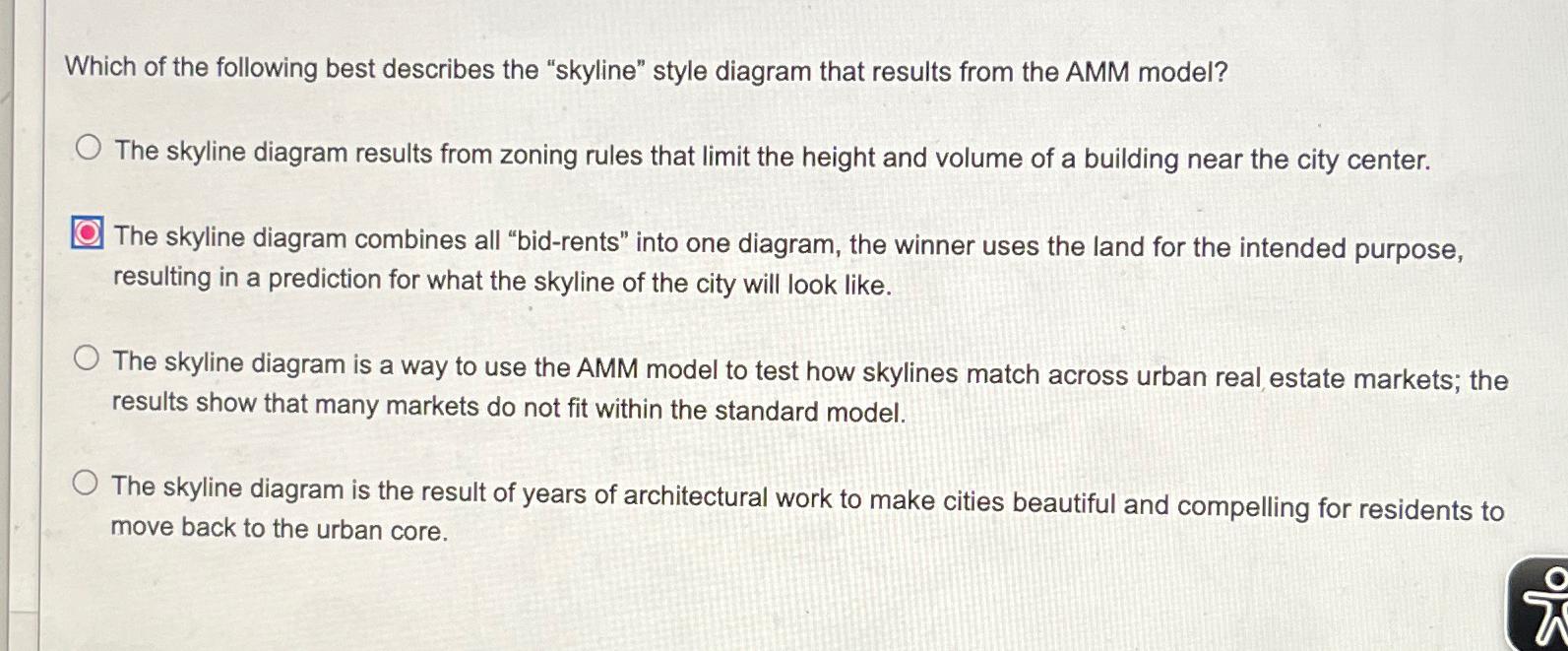 Solved Which of the following best describes the "skyline" | Chegg.com