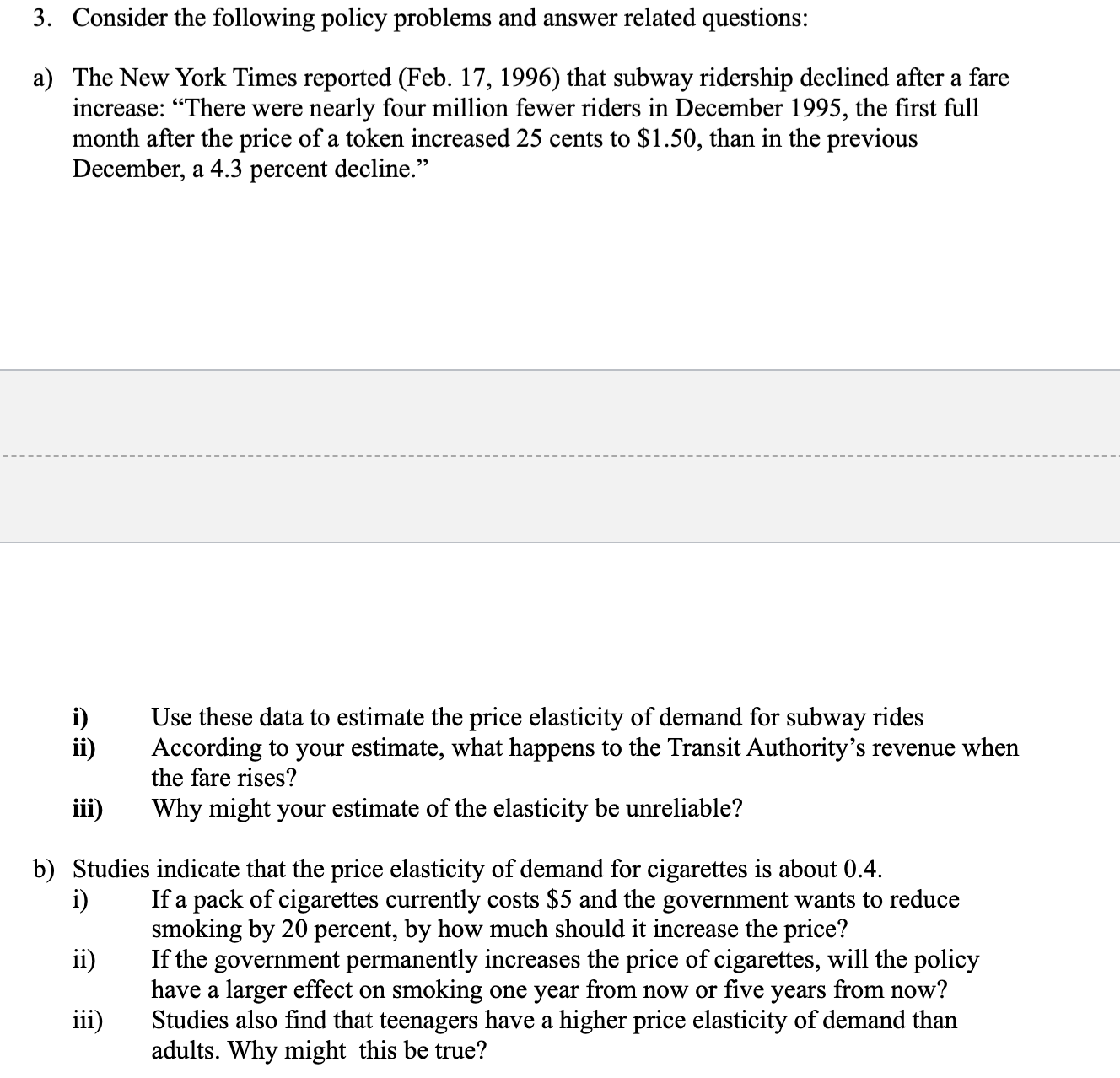 Solved Elasticity & Its Application i) ﻿Use these data to | Chegg.com