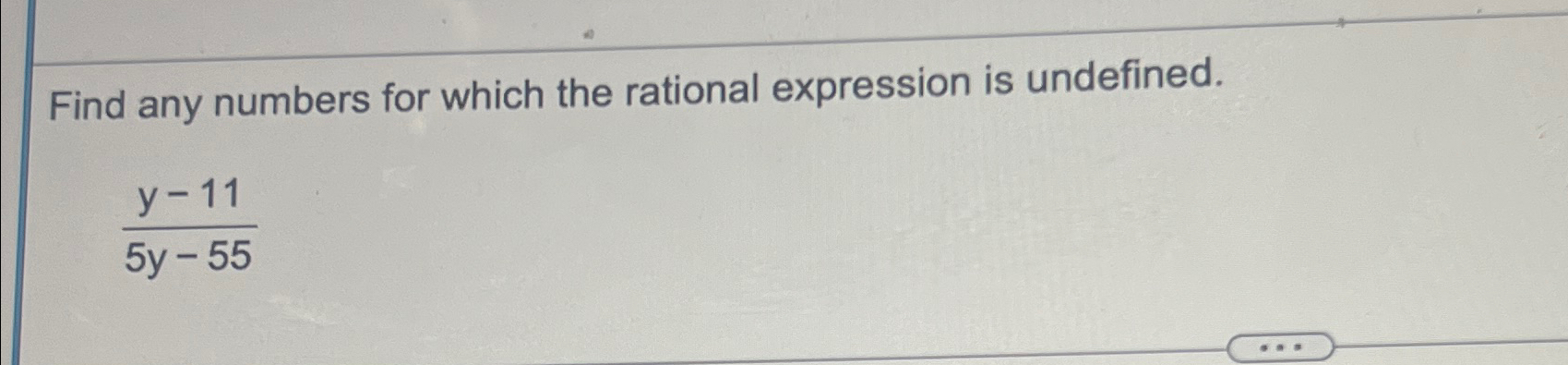 Solved Find any numbers for which the rational expression is | Chegg.com