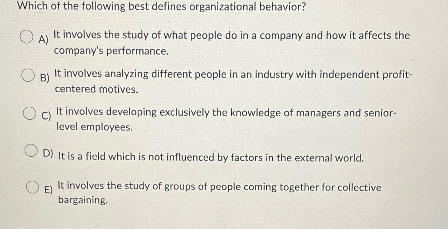 Solved Which of the following best defines organizational | Chegg.com