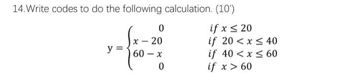 Solved 14. Write codes to do the following calculation. | Chegg.com