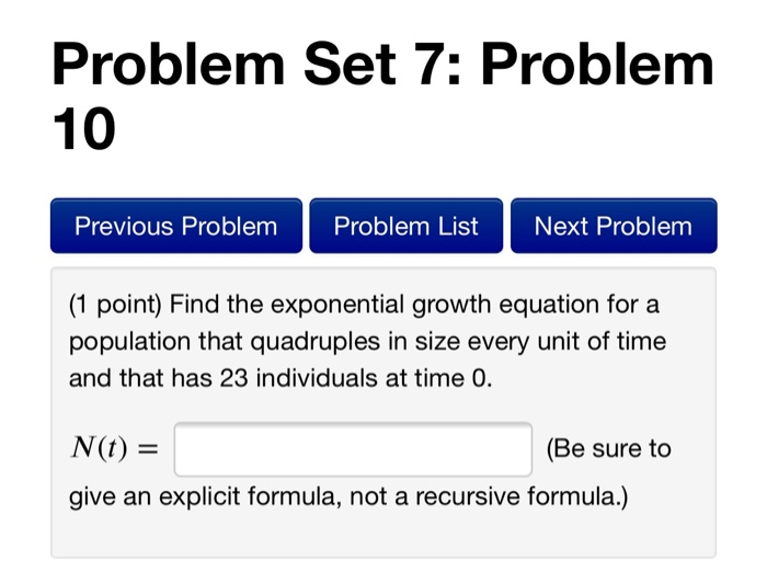Solved Problem Set 7: Problem 5 Previous Problem Problem | Chegg.com