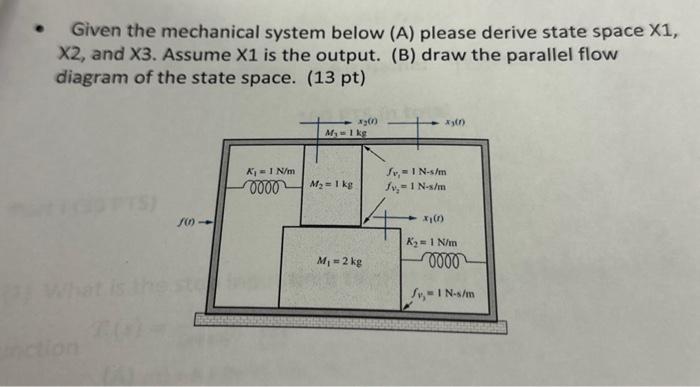 Solved Given the mechanical system below (A) please derive | Chegg.com