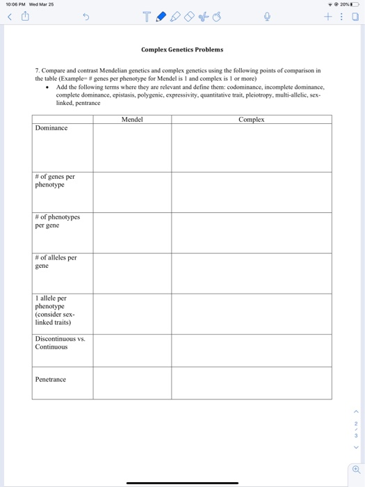 Solved 10:06 PM Wed Mar 25 2ND Complex Genetics Problems 7. | Chegg.com