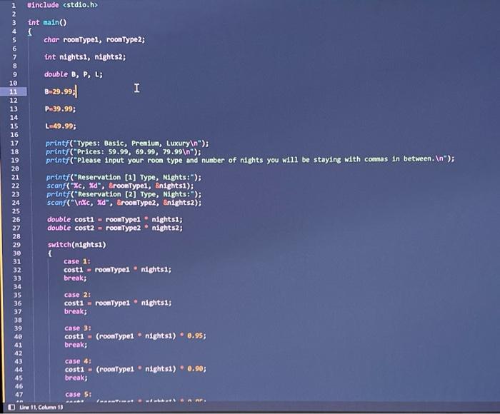 Solved I was trying to make a hotel reservation system with | Chegg.com