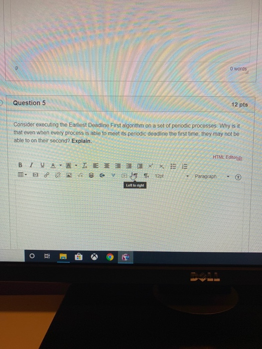 Solved O words > Question 5 12 pts Consider executing the | Chegg.com