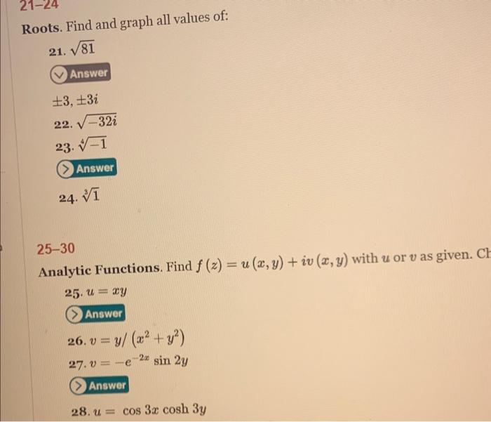 Solved Roots. Find and graph all values of: 21. 81 ±3,±3i | Chegg.com
