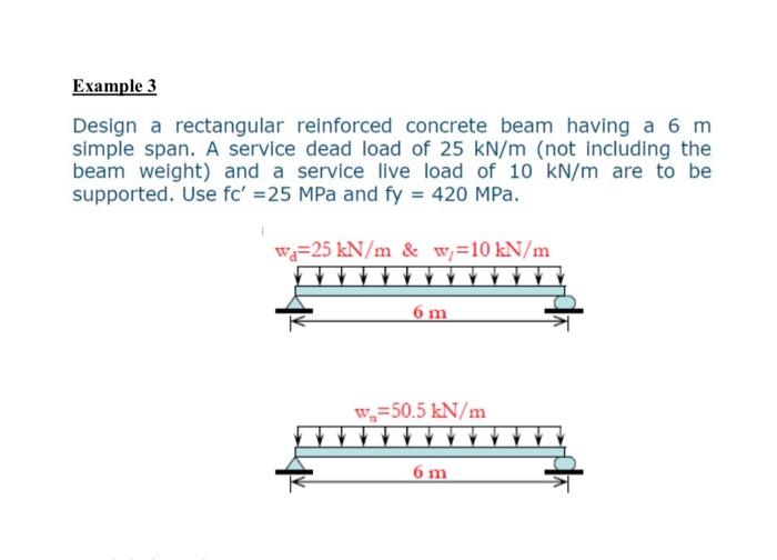 Solved Example 3 Design a rectangular reinforced concrete | Chegg.com