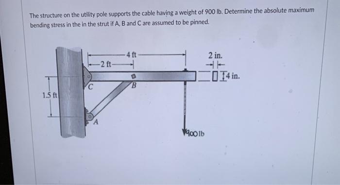 Solved The structure on the utility pole supports the cable | Chegg.com