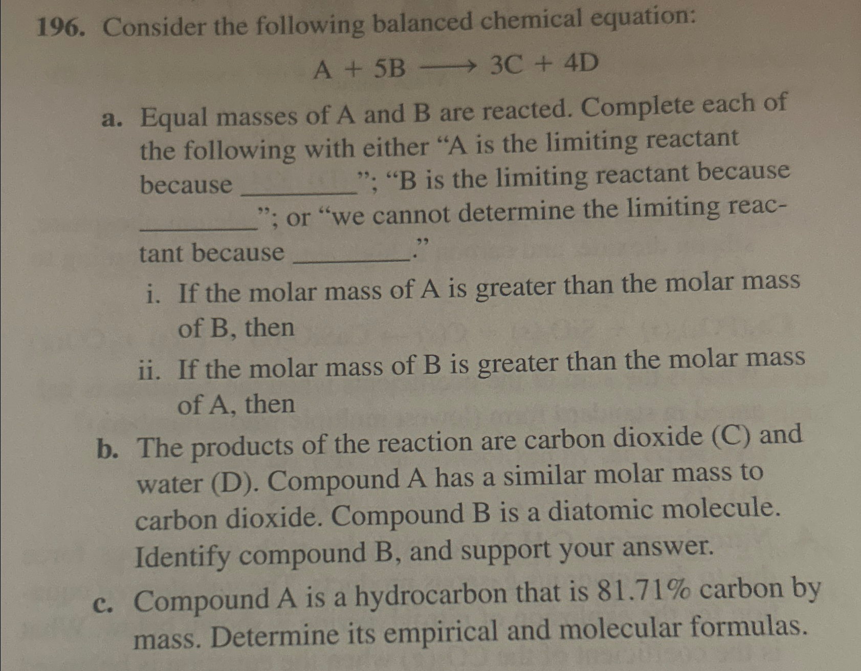 Solved Consider the following balanced chemical | Chegg.com