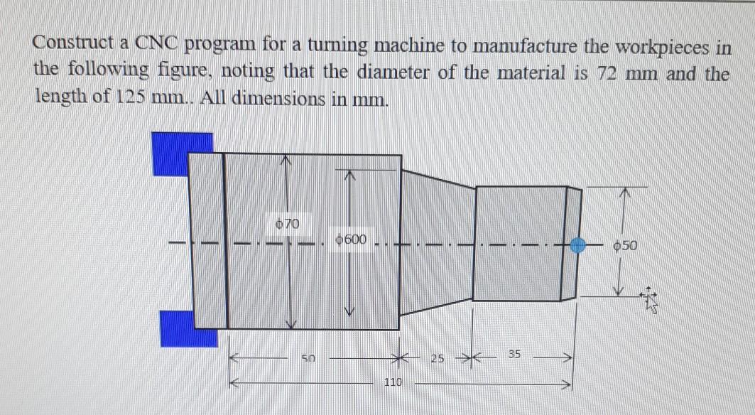 Solved Develop Cnc Program For Simple Step Turning Using Cnc