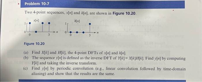 Solved Two 4-point sequences, x[n] and h[n], are shown in | Chegg.com