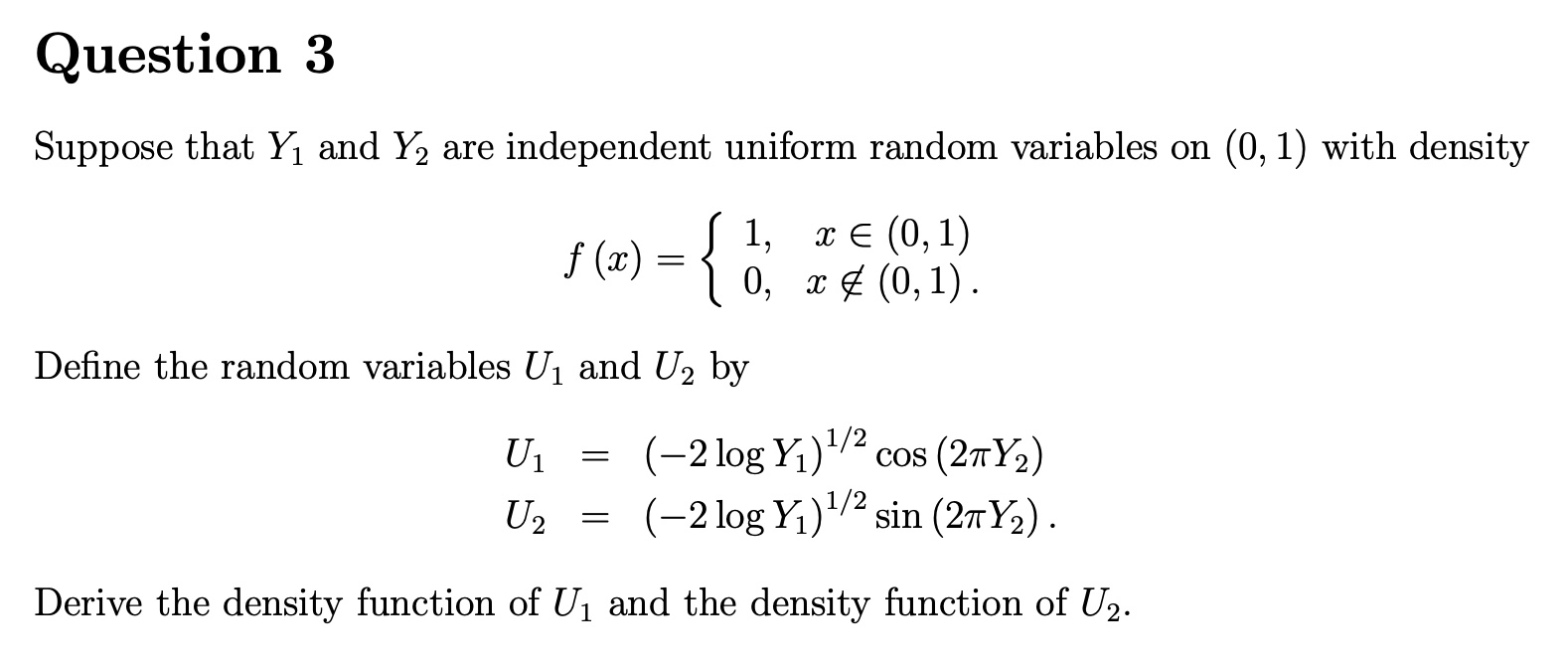 Solved Question 3Suppose that Y1 ﻿and Y2 ﻿are independent | Chegg.com