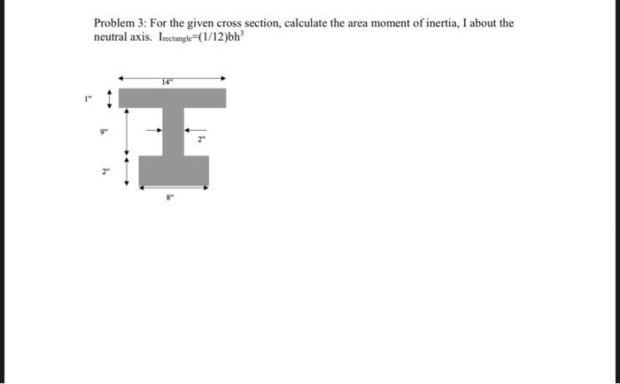 Solved Problem 3: For the given cross section, calculate the | Chegg.com