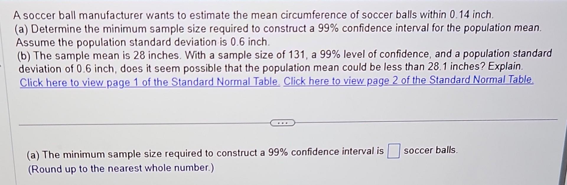 Solved Determine the minimum sample size required when you | Chegg.com