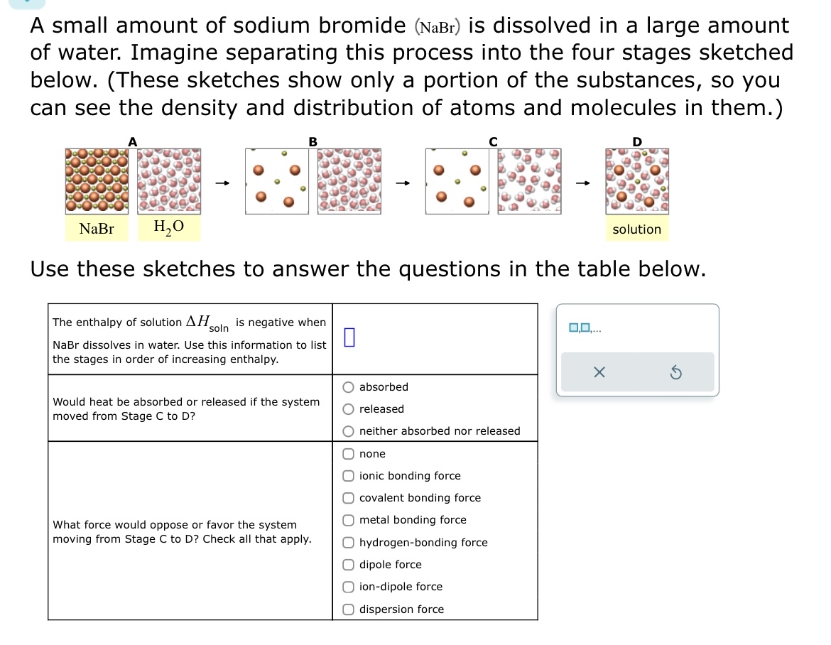 Solved A small amount of sodium bromide (NaBr) ﻿is dissolved | Chegg.com