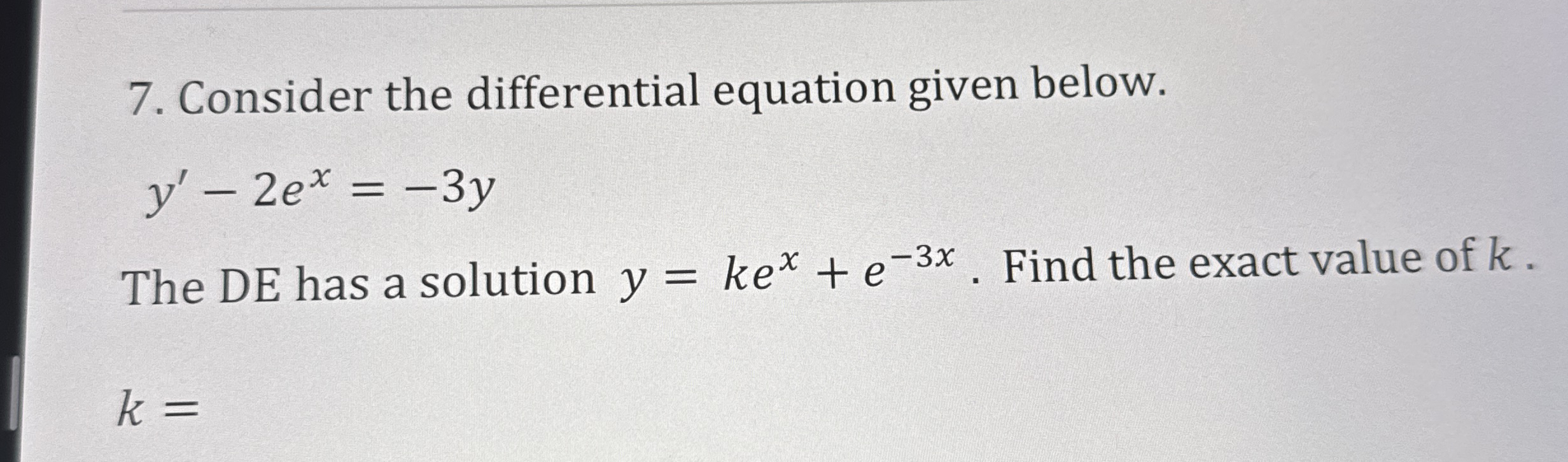 Solved Consider the differential equation given | Chegg.com